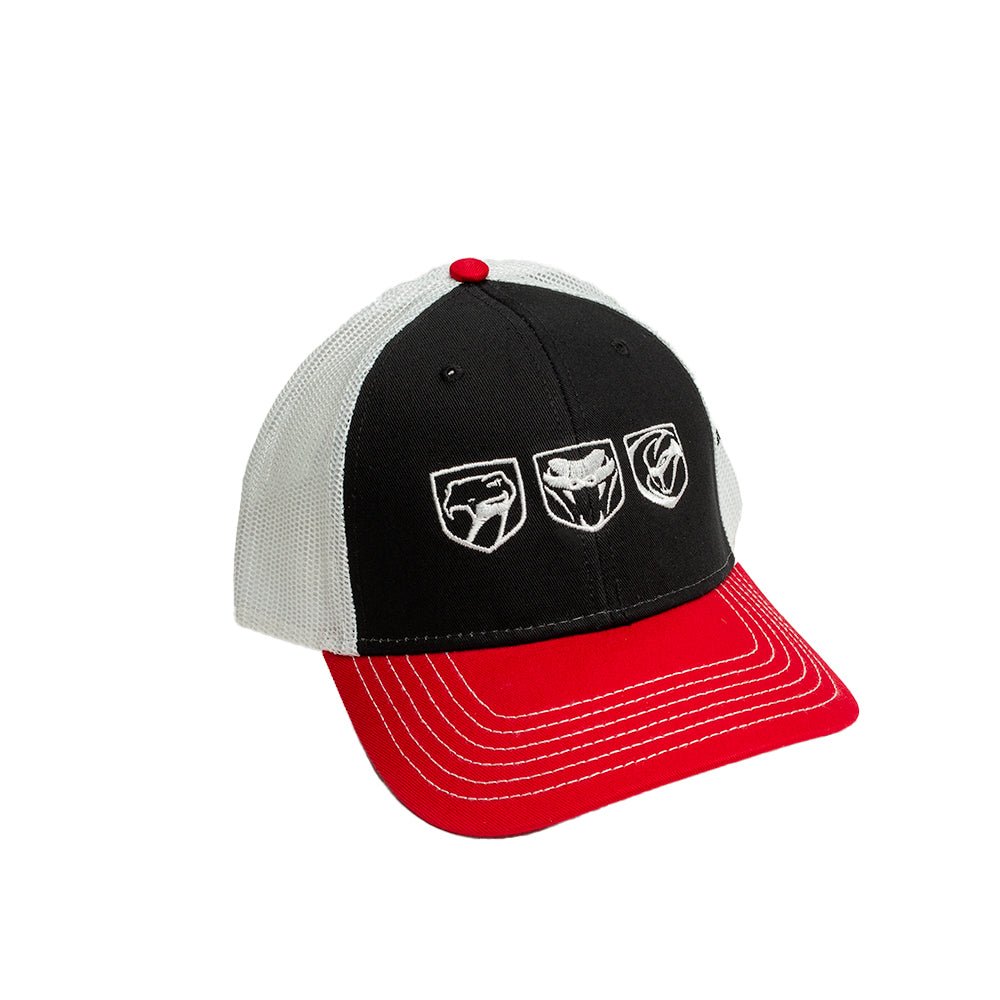 Hat - Dodge Viper Tri-logo - Black/White/Red – Downforce Solutions