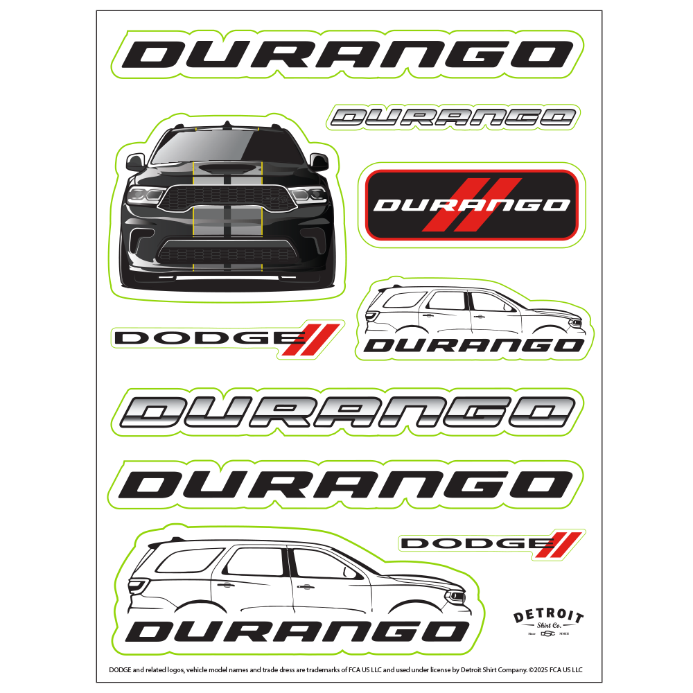 Sticker - Dodge Durango - Sheet – Downforce Solutions